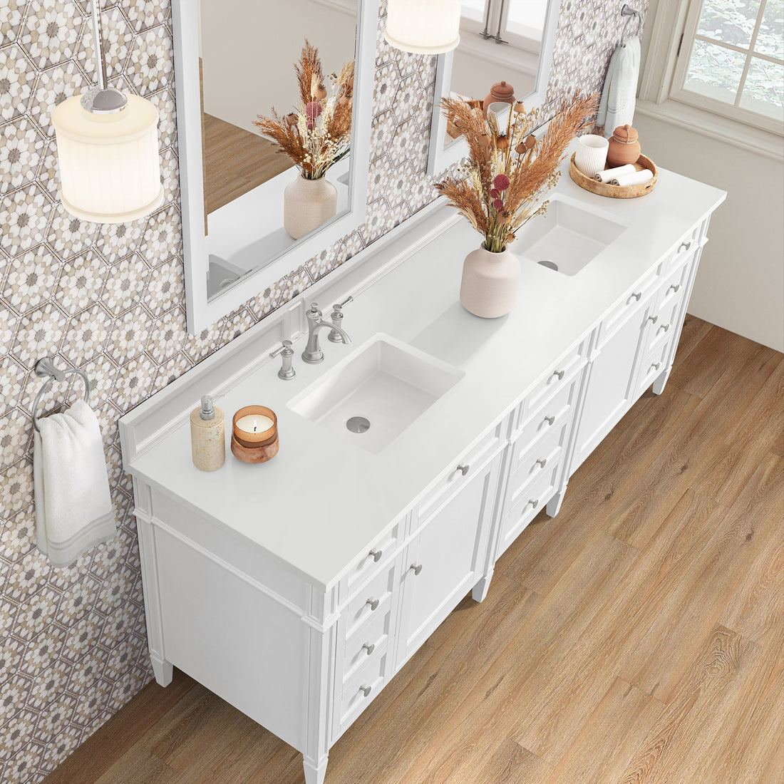 Brittany 84" Double Vanity Bright White – James Martin Vanities